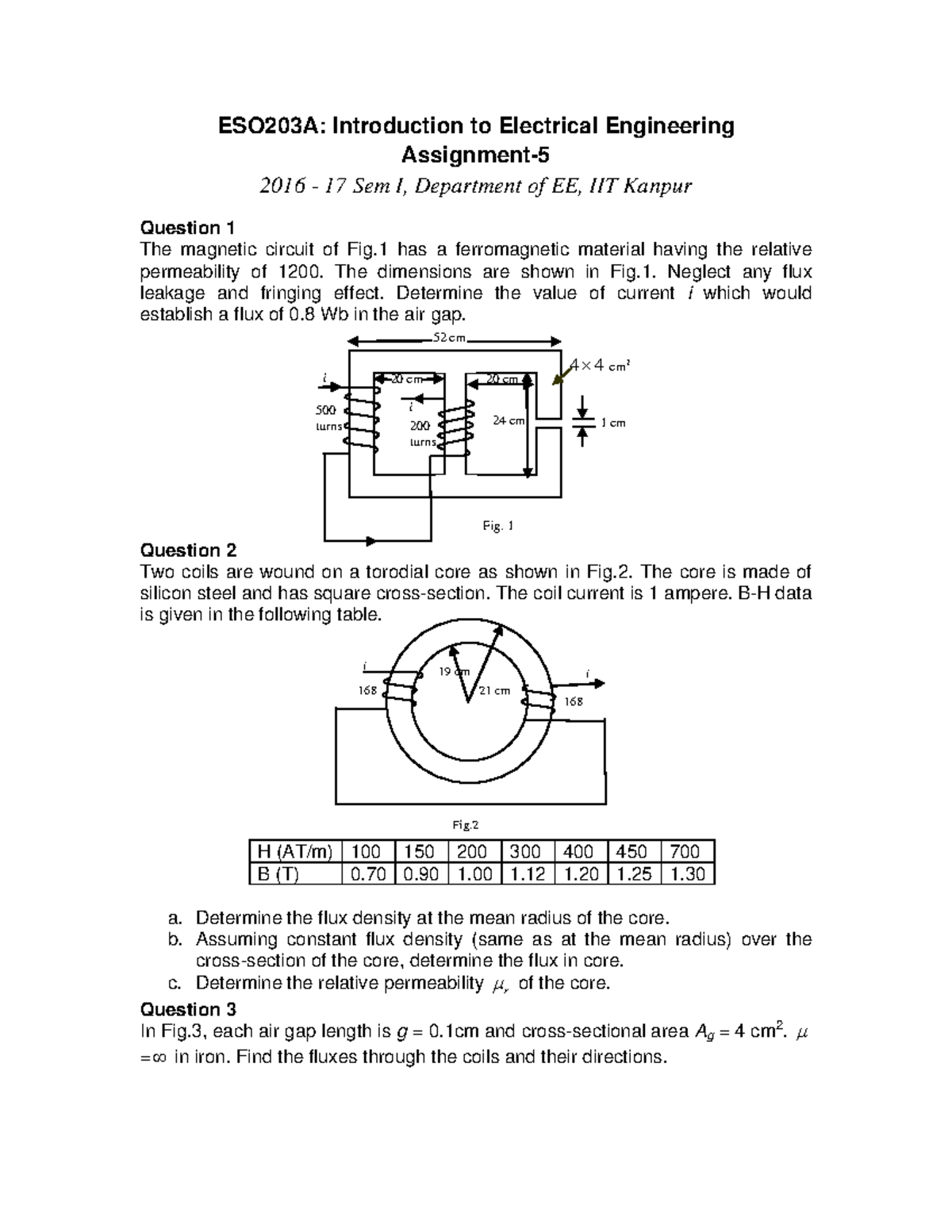 Assignment 5 - ESO203A: Introduction to Electrical Engineering ...