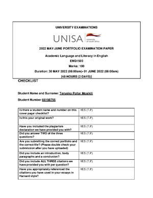 Assignment 1. ENG1503. Assignment 1. - Assignment 01 Student Number: 11955317 Student Name ...