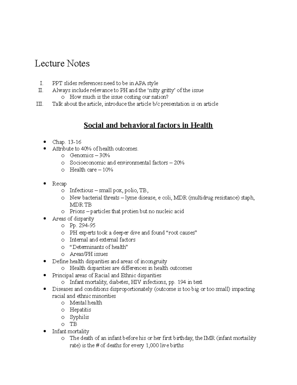 Lecture 6 - 093019 - Lecture Notes I. PPT slides references need to be ...