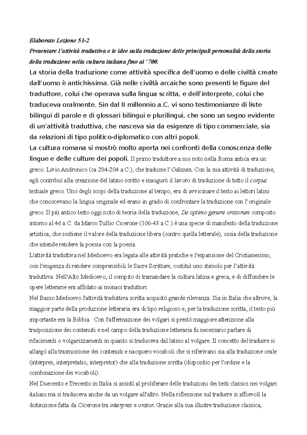 Elaborato Lezione 51 - 2 - Elaborato Lezione 51- Presentare l’attività ...