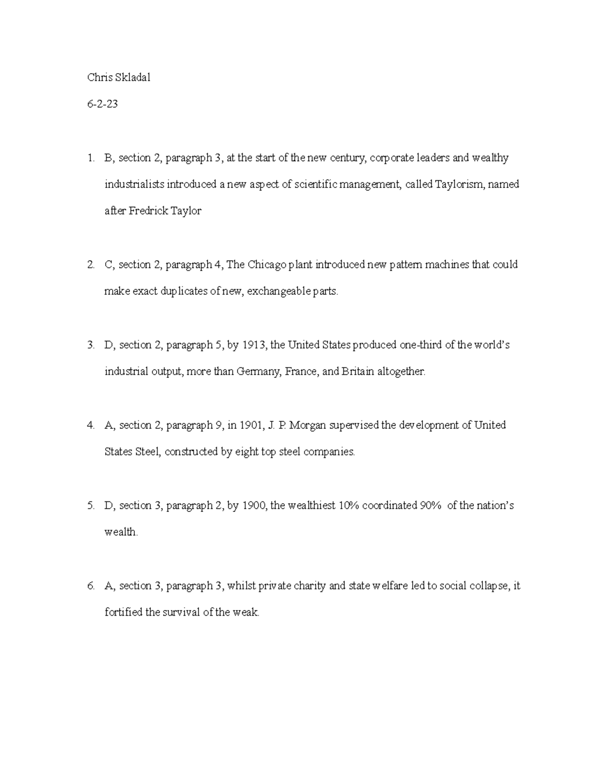 Chapter 16 - fefedfe - Chris Skladal 6-2- B, section 2, paragraph 3, at ...