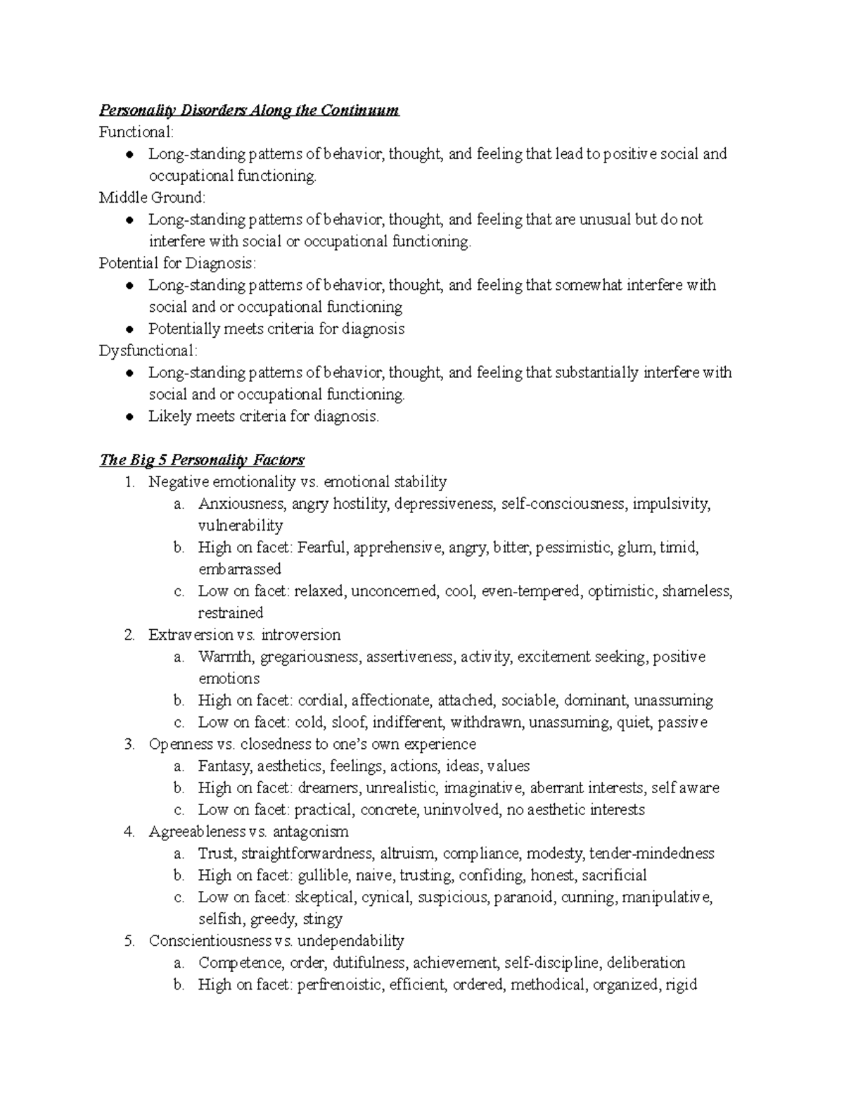 Personality Disorders - Middle Ground: Long-standing patterns of ...