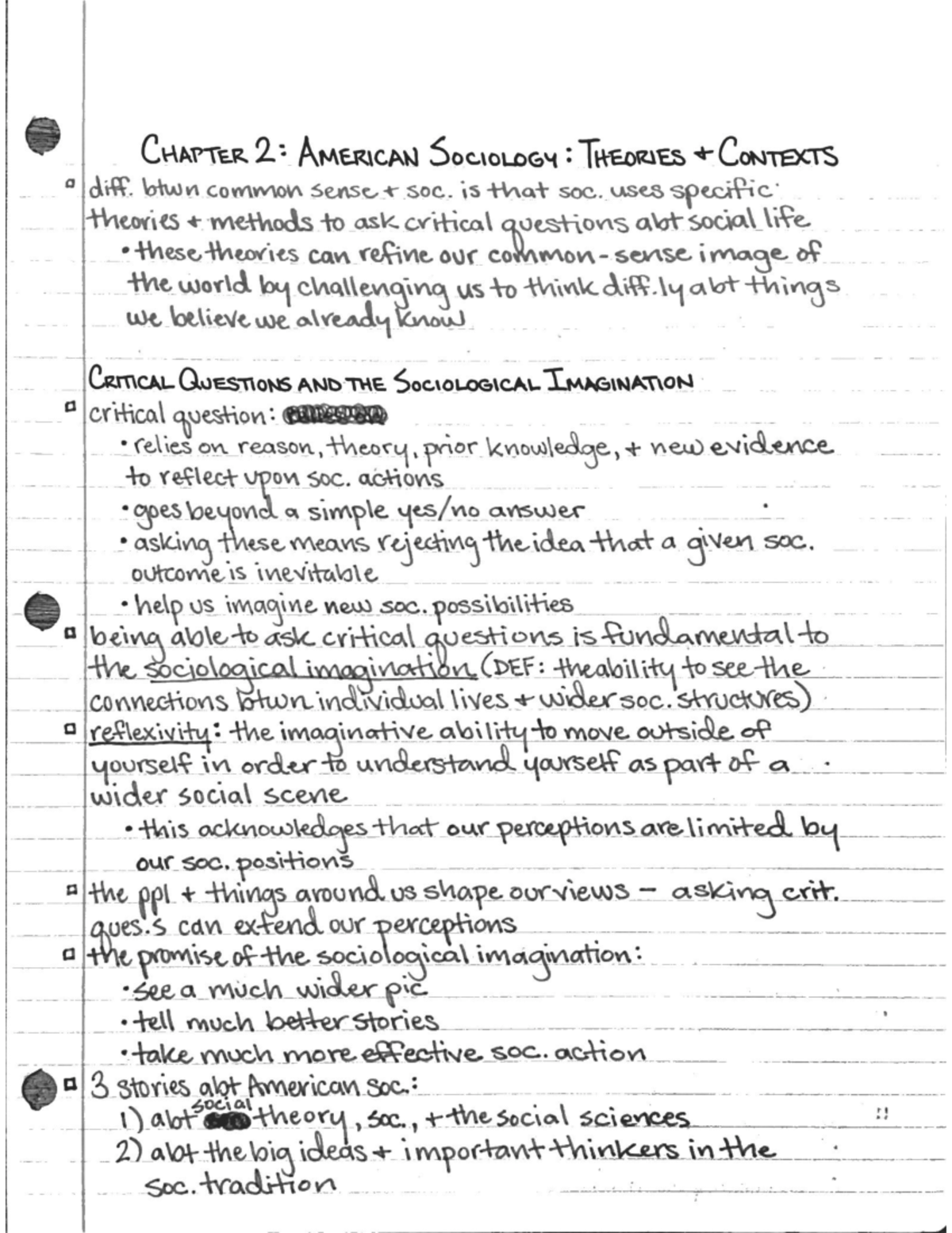 Chapter 2- American Sociology- Theories and Contexts - SOC1010 - Studocu