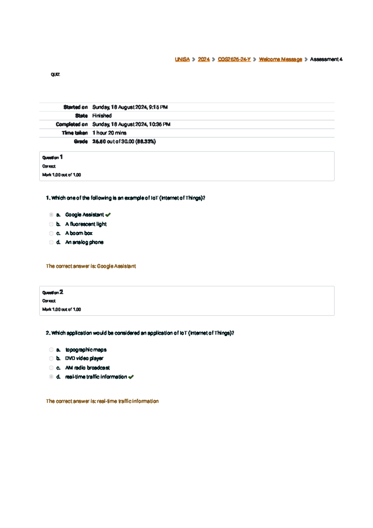 Assessment 4 Attempt review - !"# - Studocu