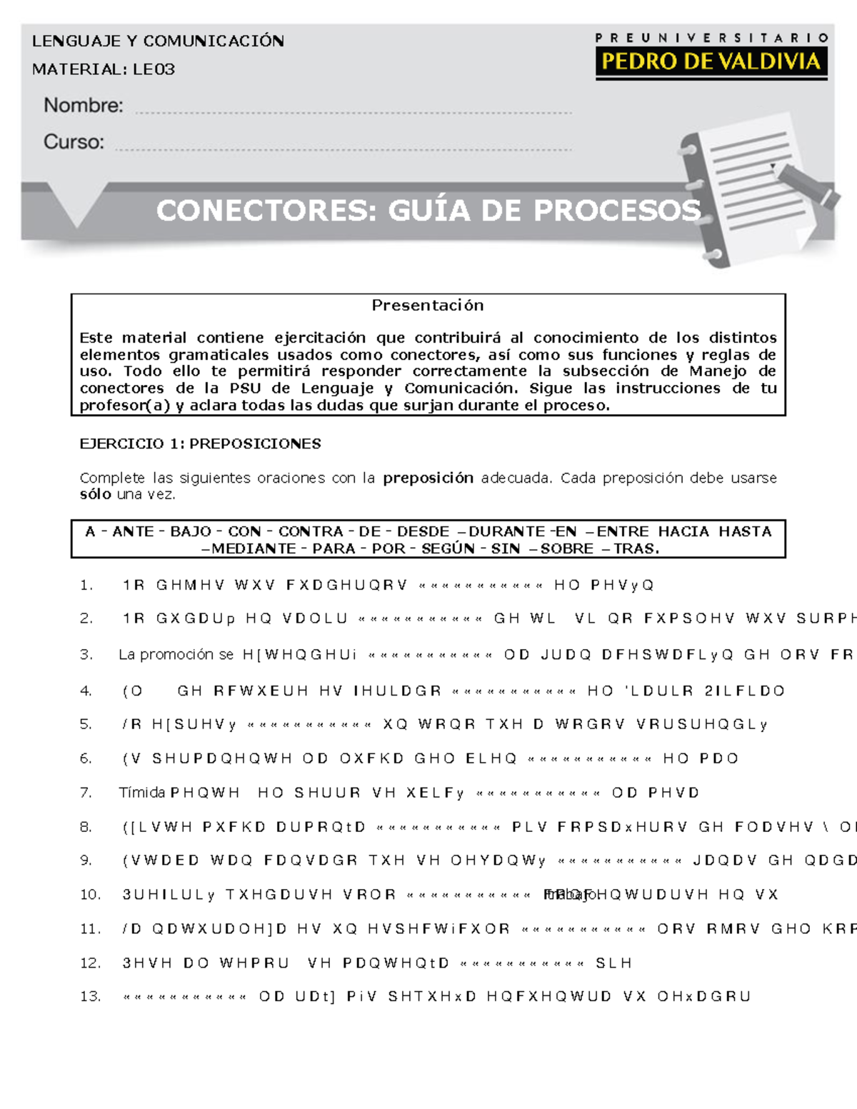 Le03-conectores_guia de procesos.pdf - CONECTORES: GUÕA DE PROCESOS LENGUAJE Y COMUNICACI”N ...