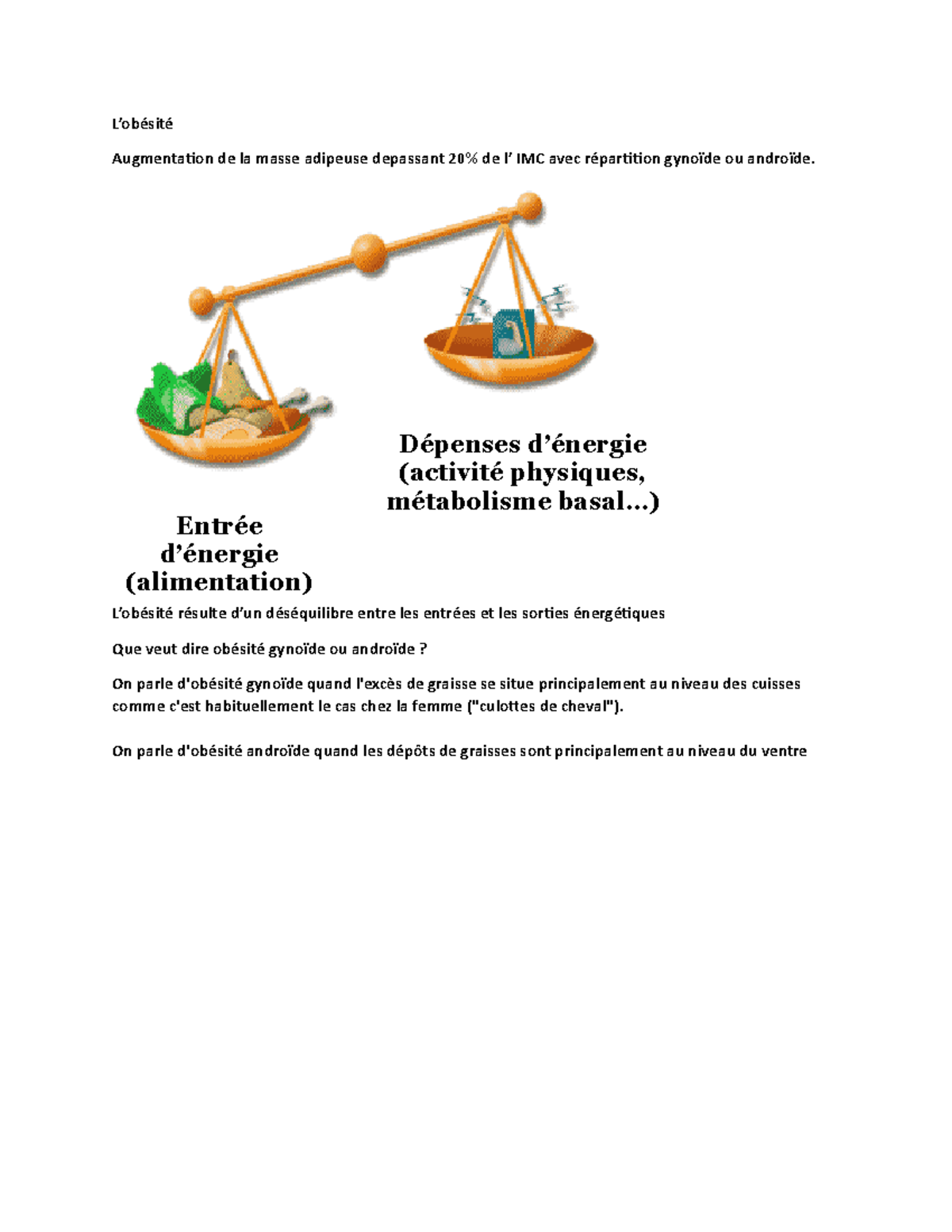 Lobesite - l'obesite explications - L’obésité Augmentation de la masse ...