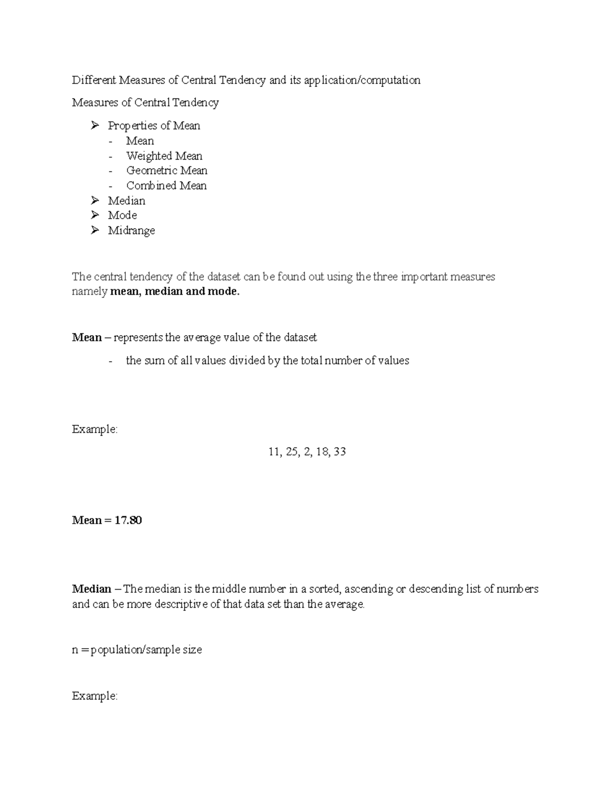 Mean, Median, Mode - Different Measures of Central Tendency and its ...