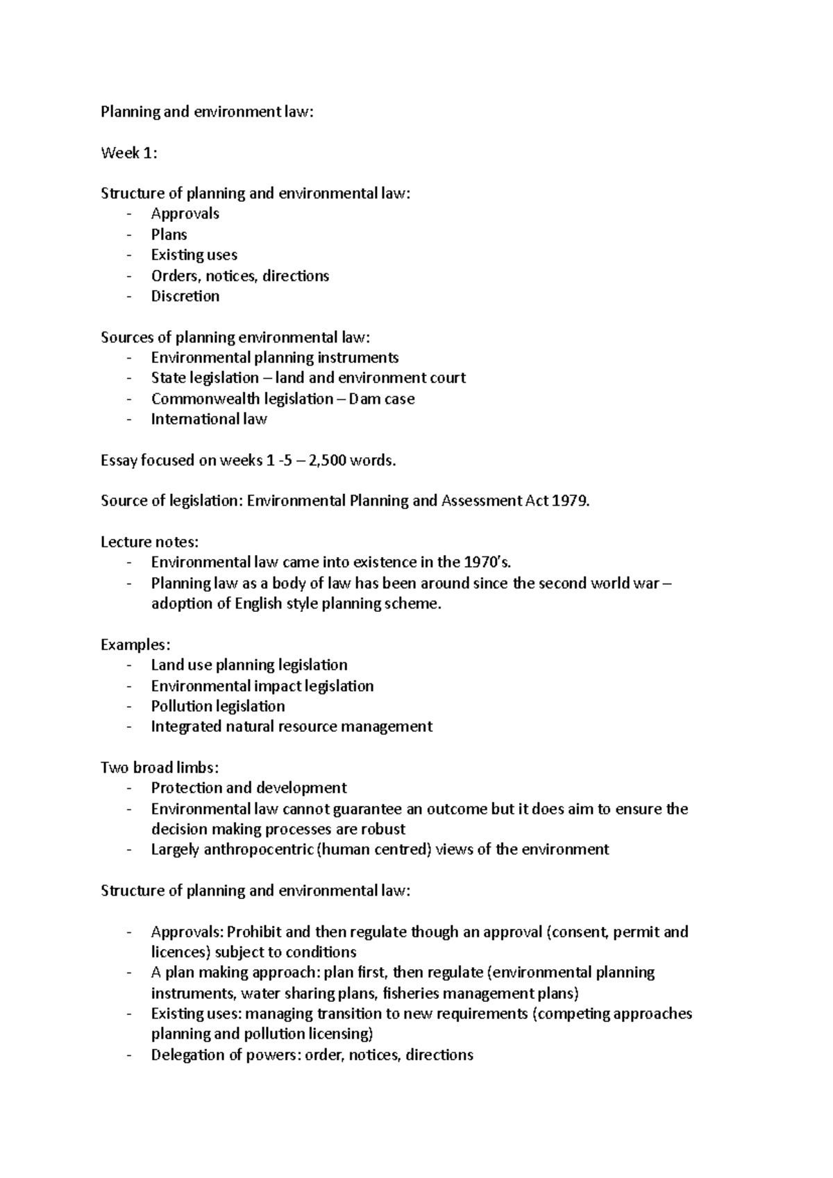 Planning and environment law - Source of legislation: Environmental ...