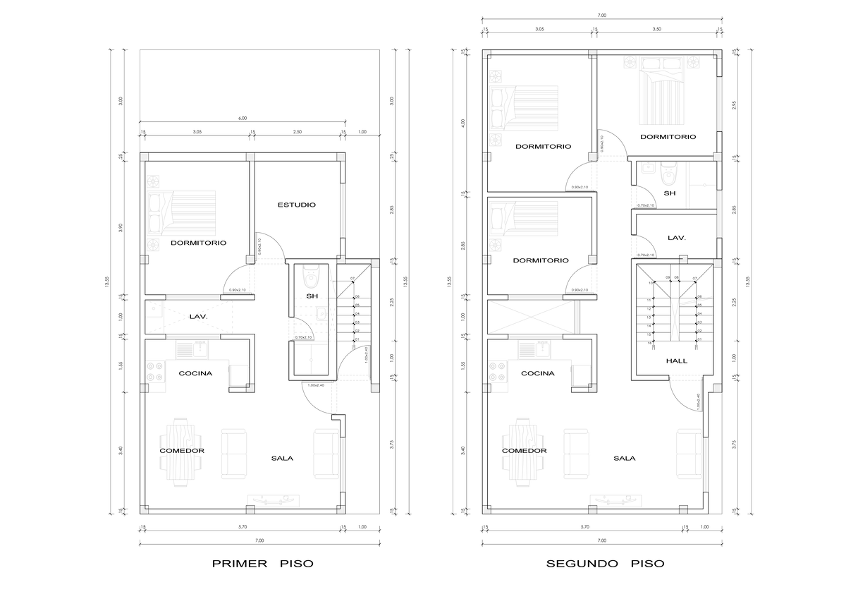 Distribucion Walter Bautista-Model - SH DORMITORIO ESTUDIO LAV. COCINA ...