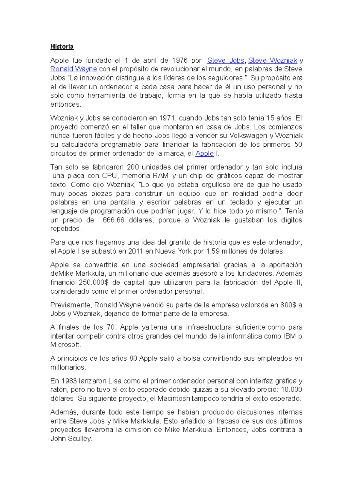 Historia Apple - Historia Apple fue fundado el 1 de abril de 1976 por ...