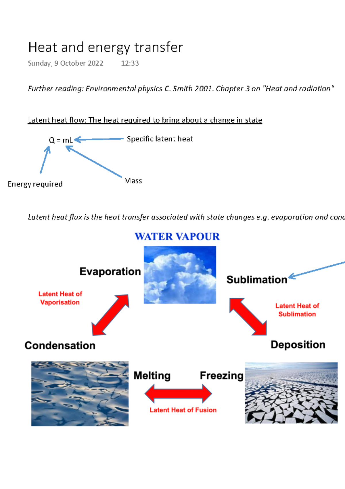 Heat and energy transfer - Further reading: Environmental physics C ...
