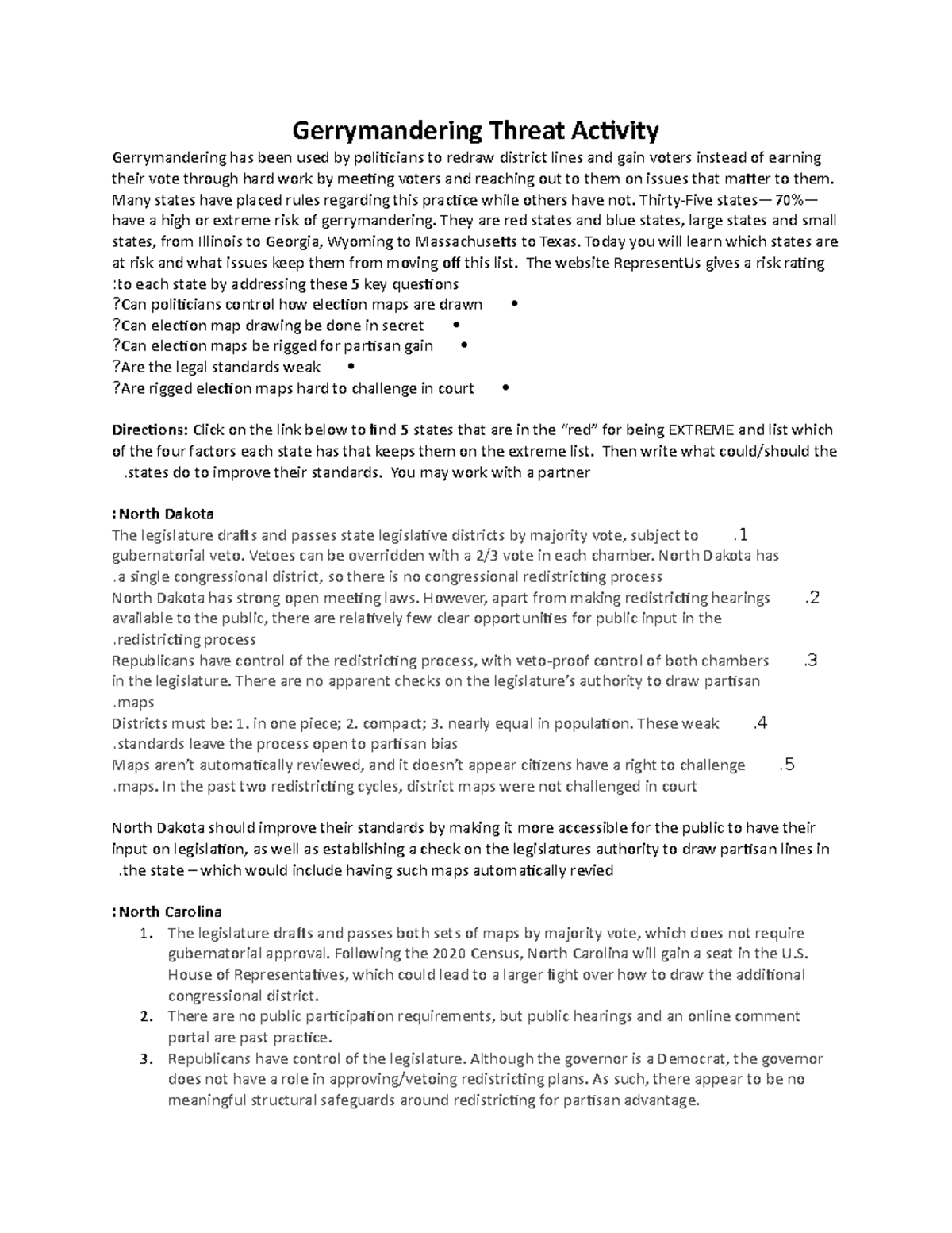 Gerrymandering 2 - GOT AN A - HIS-144 - GCU - Studocu