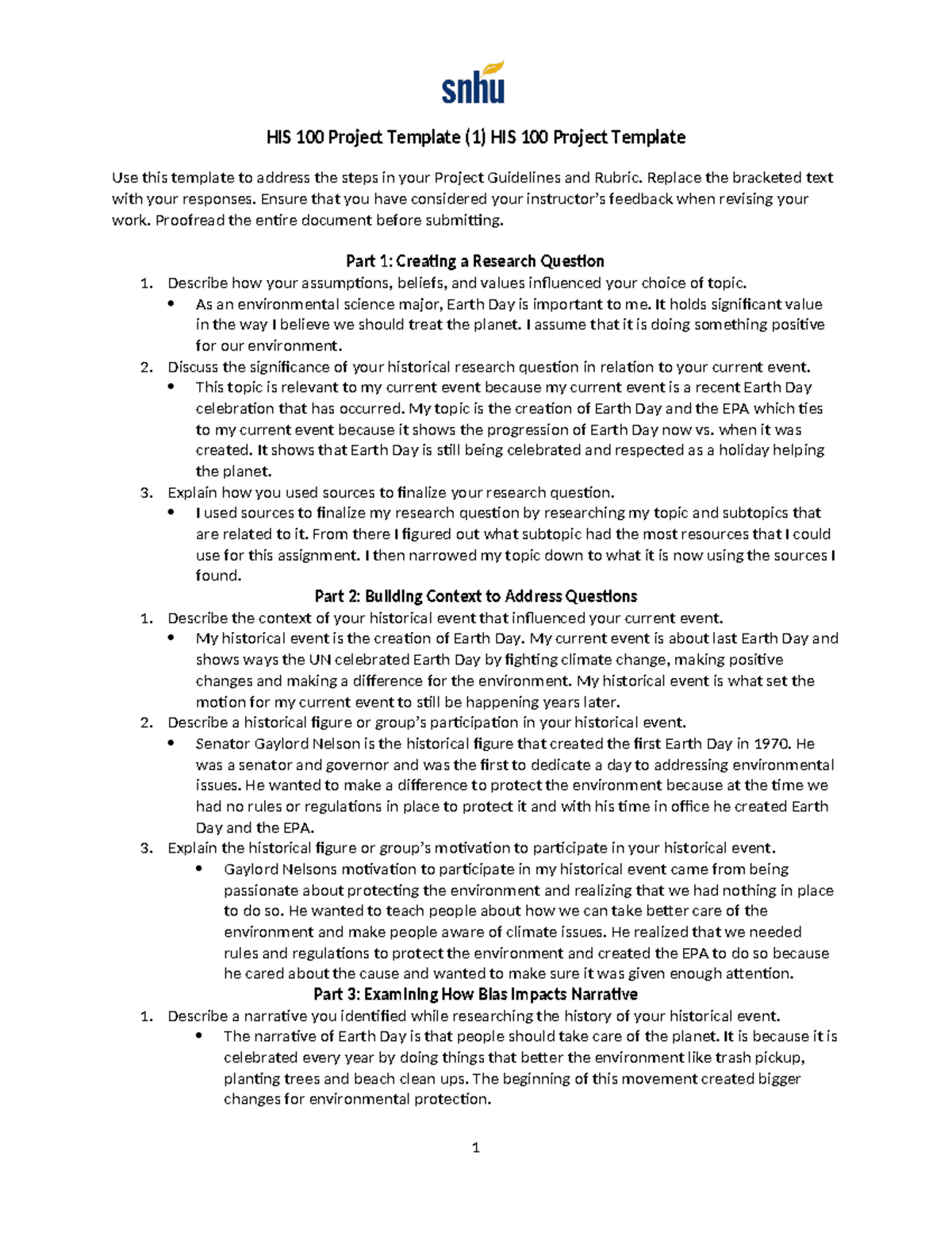 HIS 100 Project - HIS 100 Project Template (1) HIS 100 Project Template ...