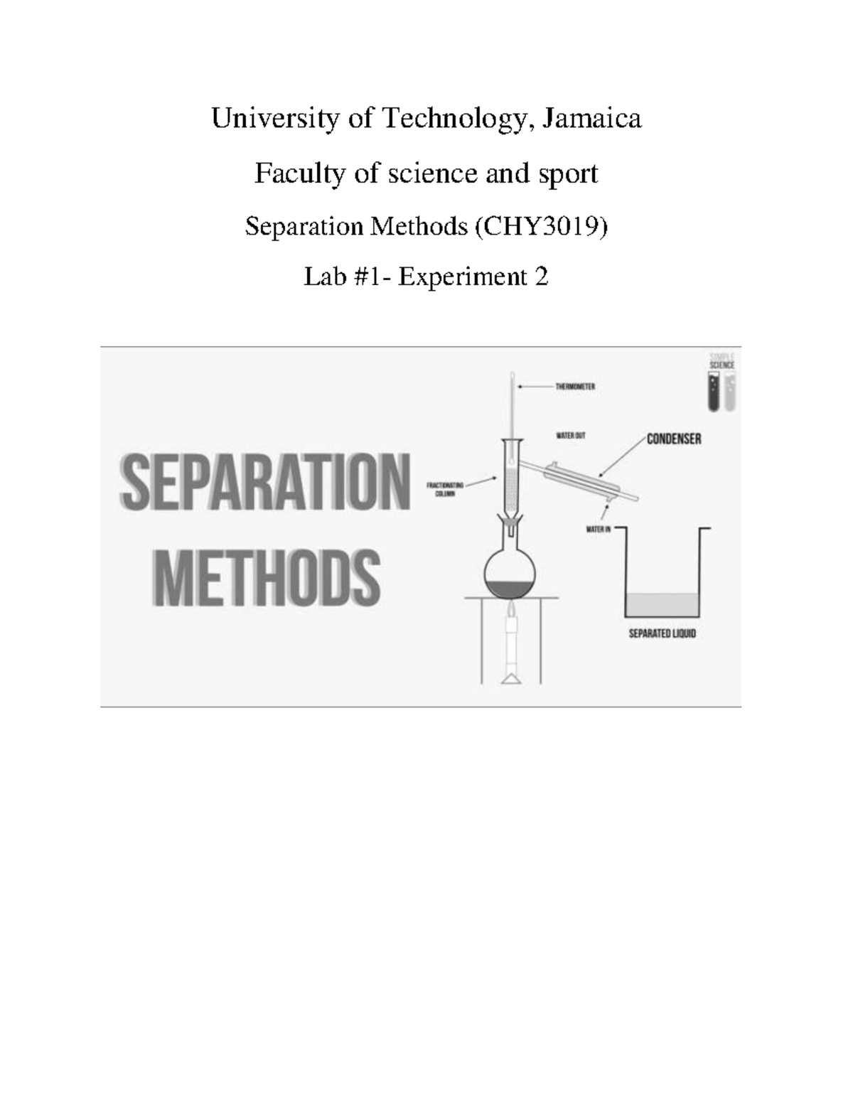 Separation methods lab 1 - Warning: TT: undefined function: 32 ...