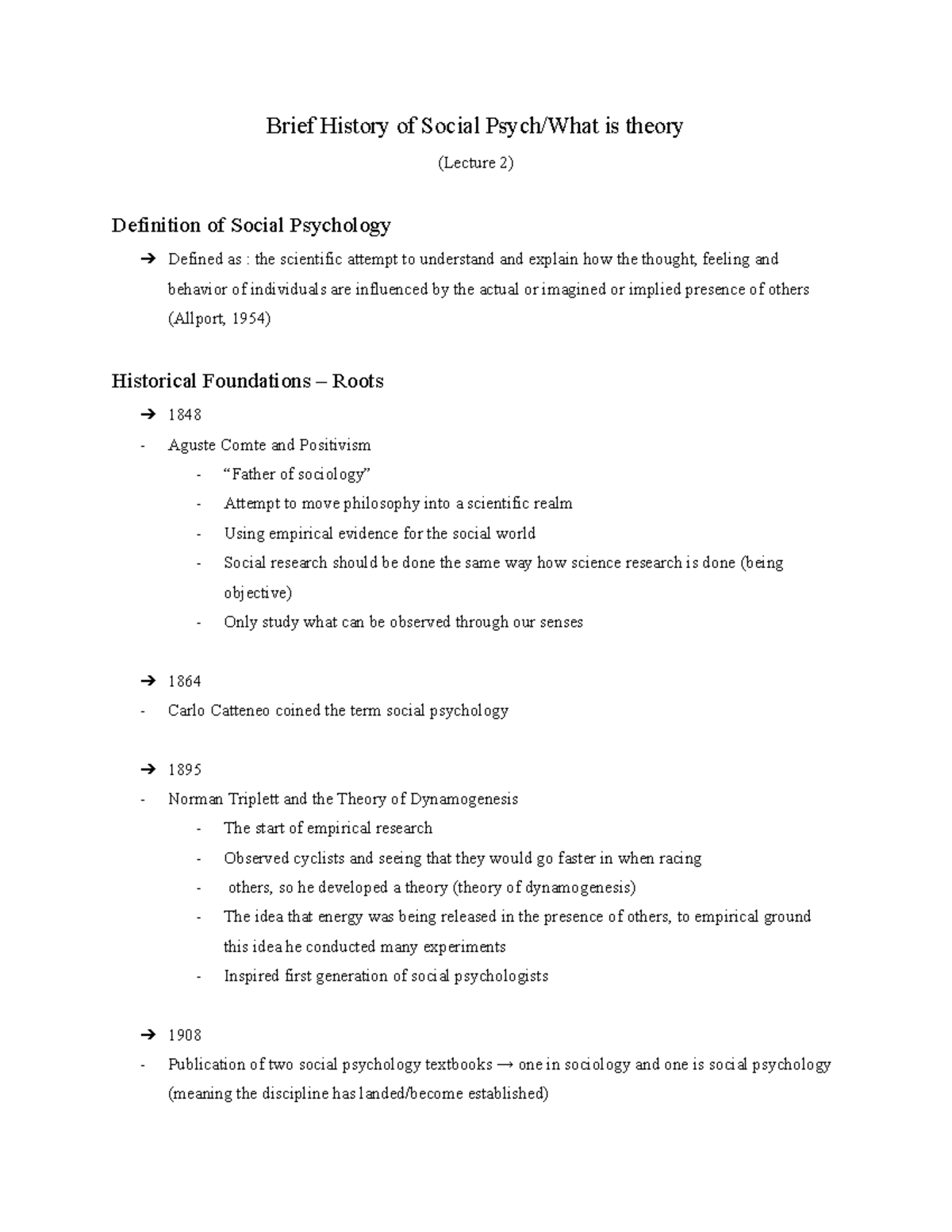 Lecture 2, History of Social Psychology-4 - Brief History of Social ...