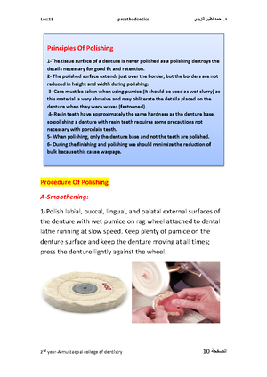 Prosthodontics (29) - RELINING AND REBASING OF COMPLETE DENTURE ...