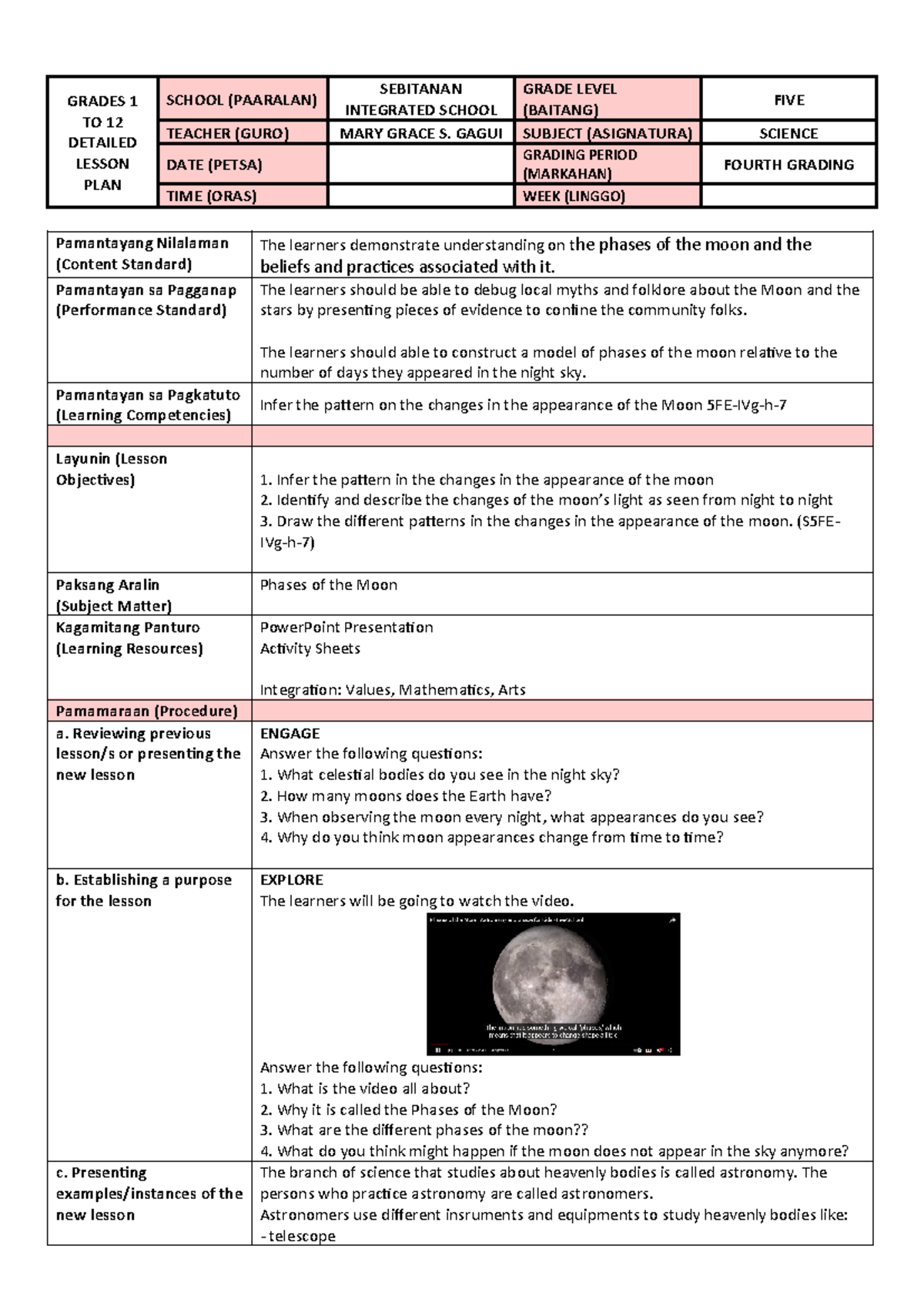 Ilide - GRADES 1 TO 12 DETAILED LESSON PLAN SCHOOL (PAARALAN) SEBITANAN ...