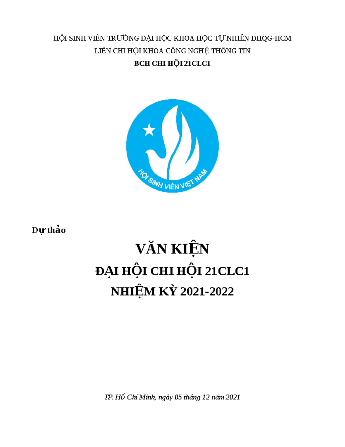 Van kien Dai hoi 2021 - Lorem - H I SINH VIÊN TRỘ ƯỜ Ạ ỌNG Đ I H C KHOA H C T NHIÊN ĐHQG-HCMỌ Ự ...