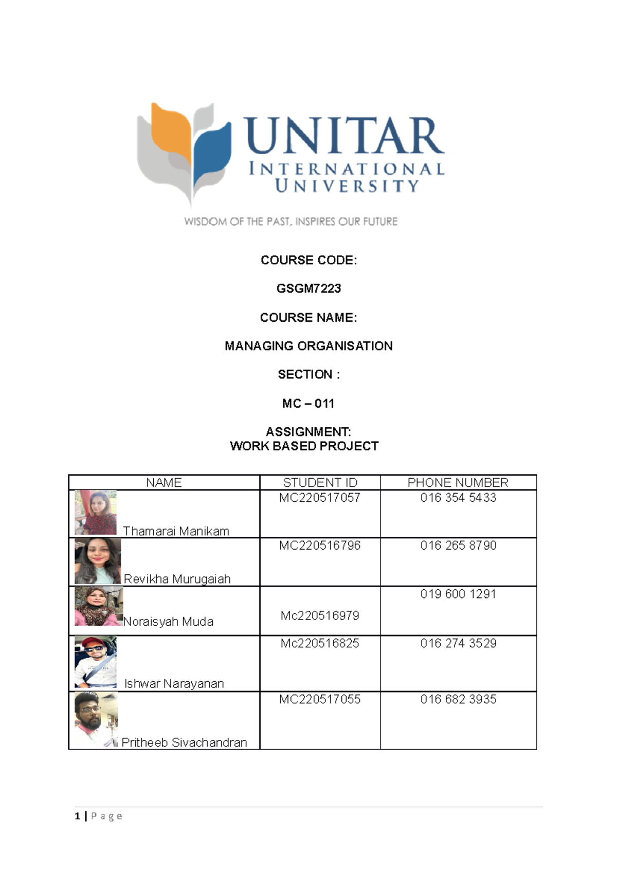 Managing Organization Group Project Honda - COURSE CODE: GSGM COURSE ...