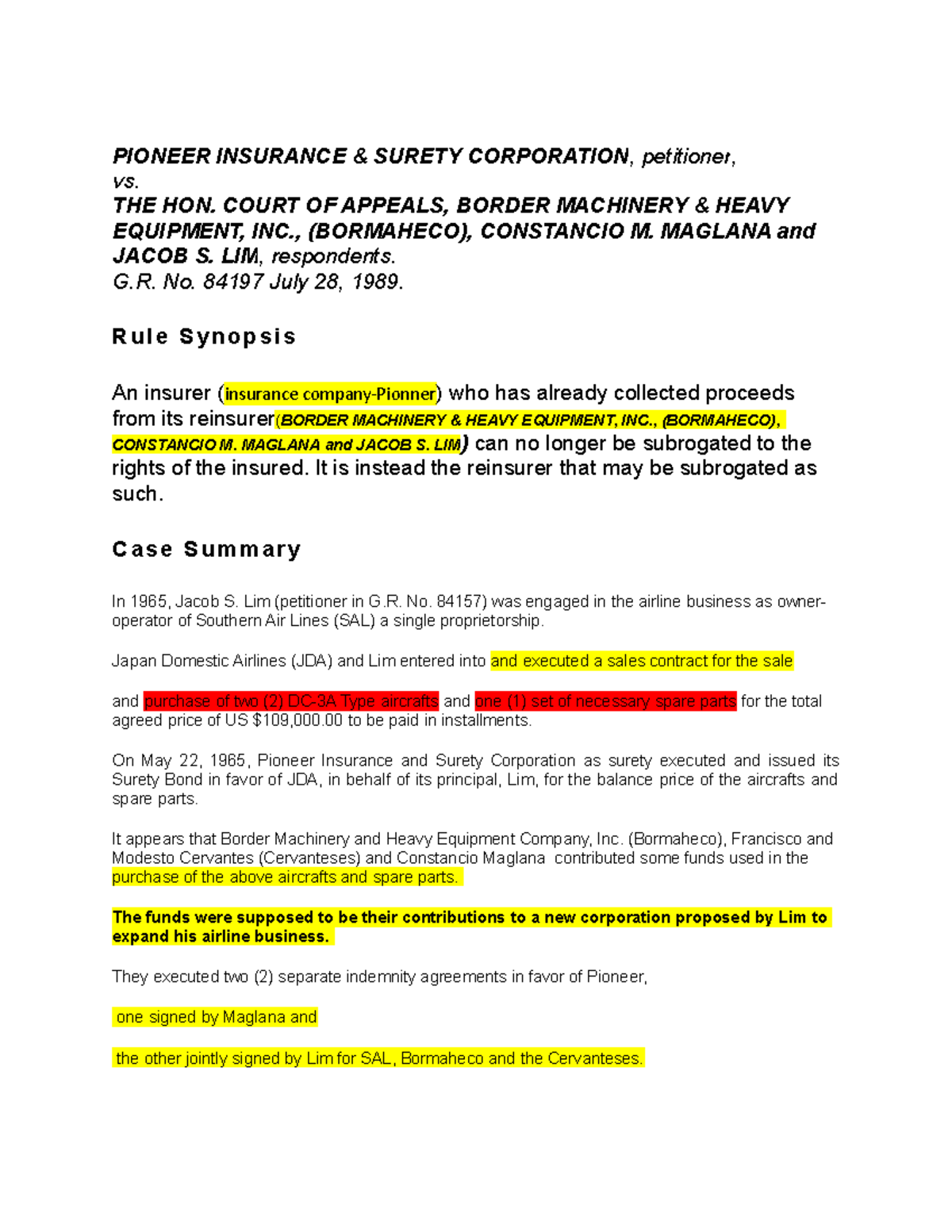 2.1 Pioneer Insurance vs CA - PIONEER INSURANCE & SURETY CORPORATION ...