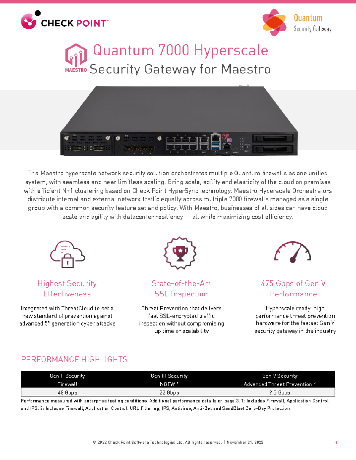 7000HS MHS security gateway datasheet - The Maestro hyperscale network ...