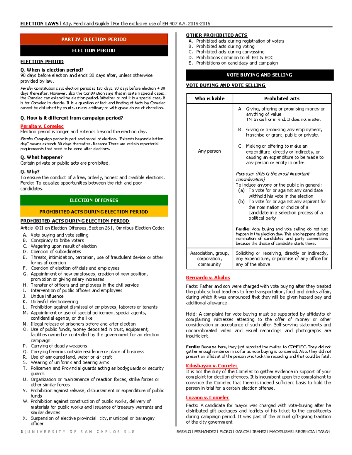 Midterm Notes; Lectures - ELECTION PERIOD Q. When is election period ...
