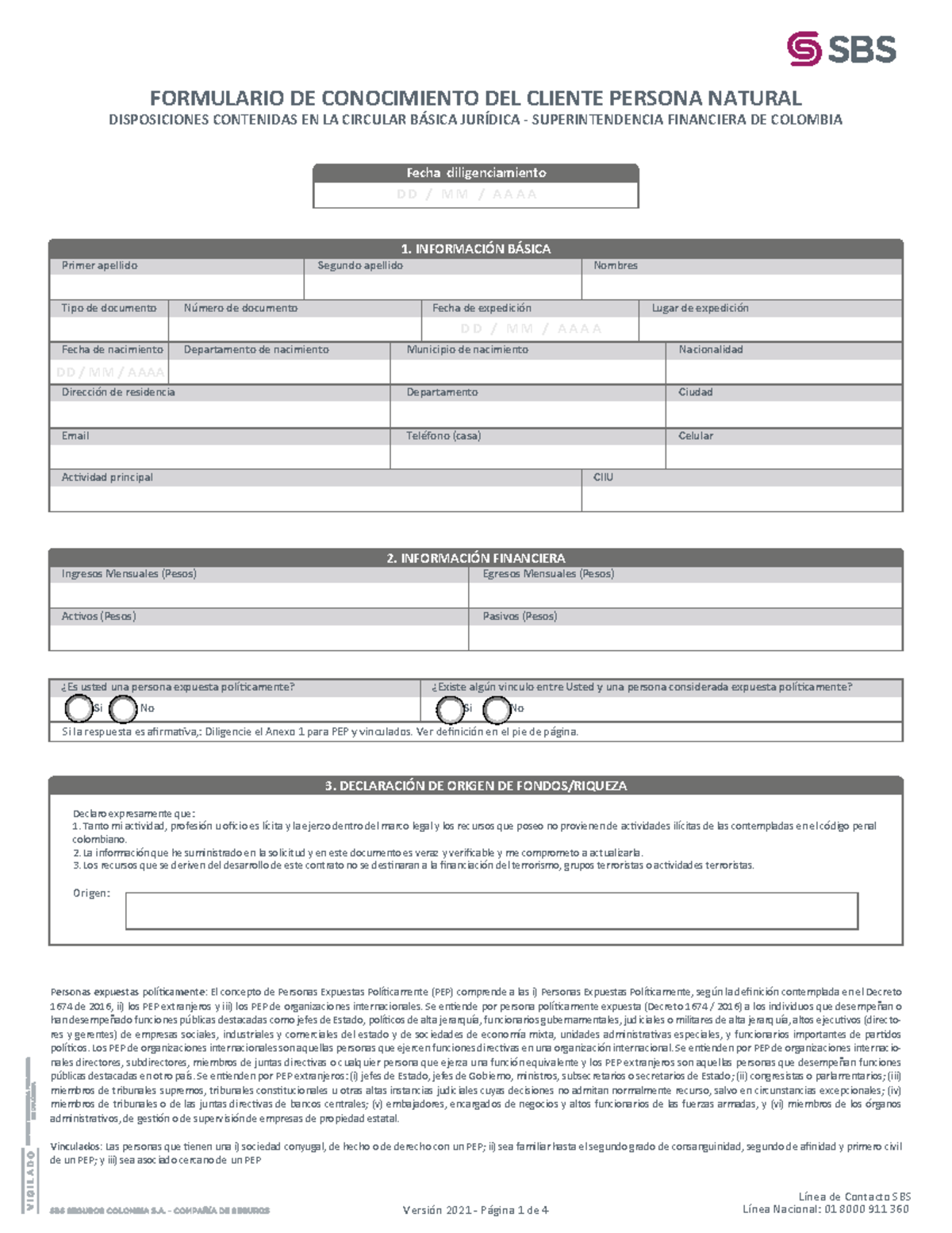 Formulario Personal Natural Ampliado - FORMULARIO DE CONOCIMIENTO DEL ...