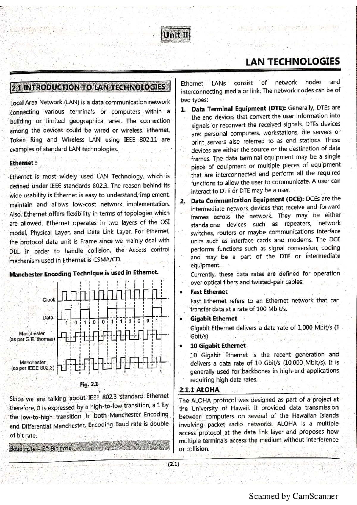 CN Unit2 - Notes - . Local Area (LAN) is communication network various ...