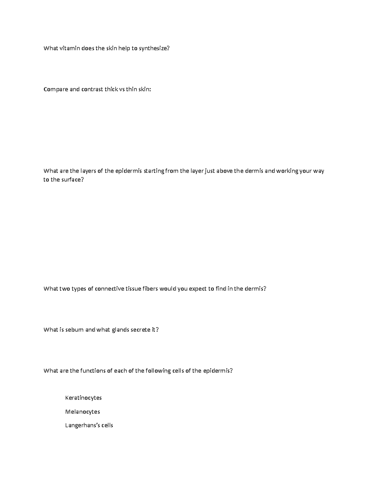 BIOS251 Exam 3 Practice Questions - What vitamin does the skin help to ...