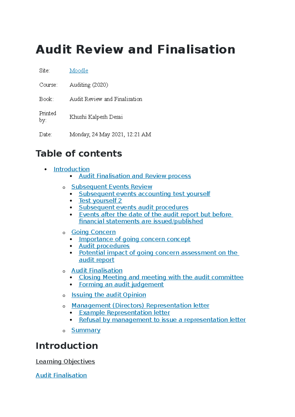 10.2 Audit Review and Finalisation - Audit Review and Finalisation Site ...