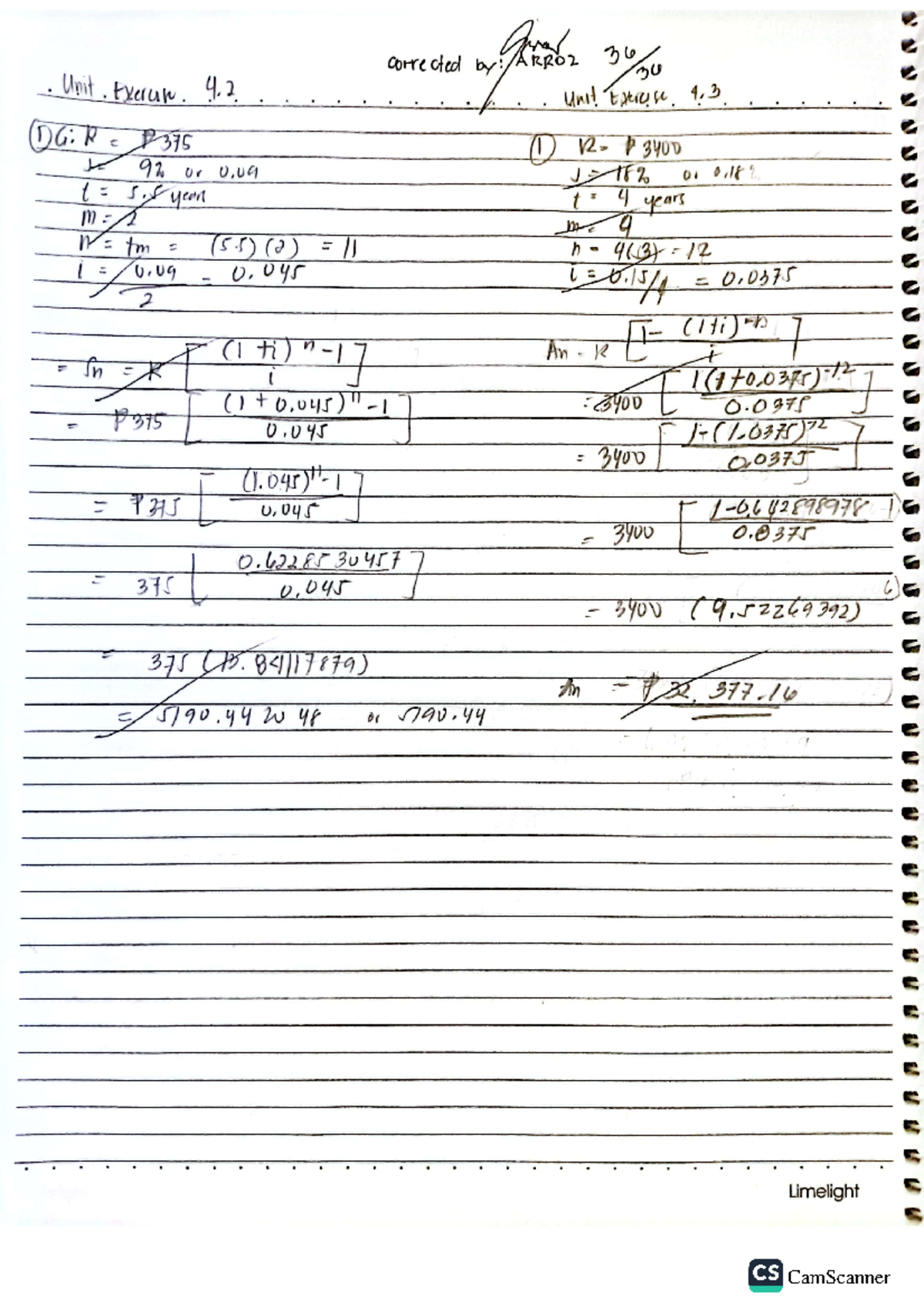 Math of Investment - Anral corrected : ARRO2 Unit Exercise. 4 36 Unit ...