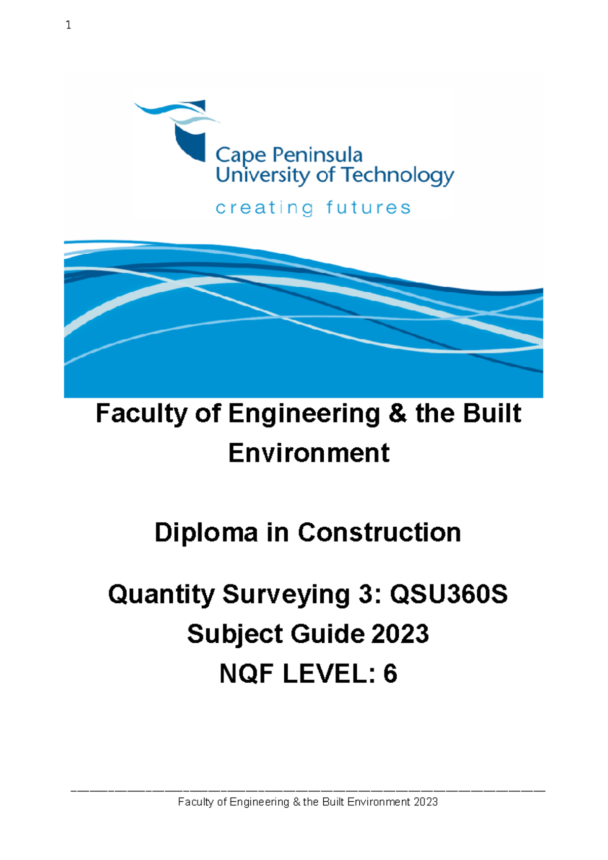 QSU 360S Study Guide 2023 - Faculty of Engineering & the Built ...