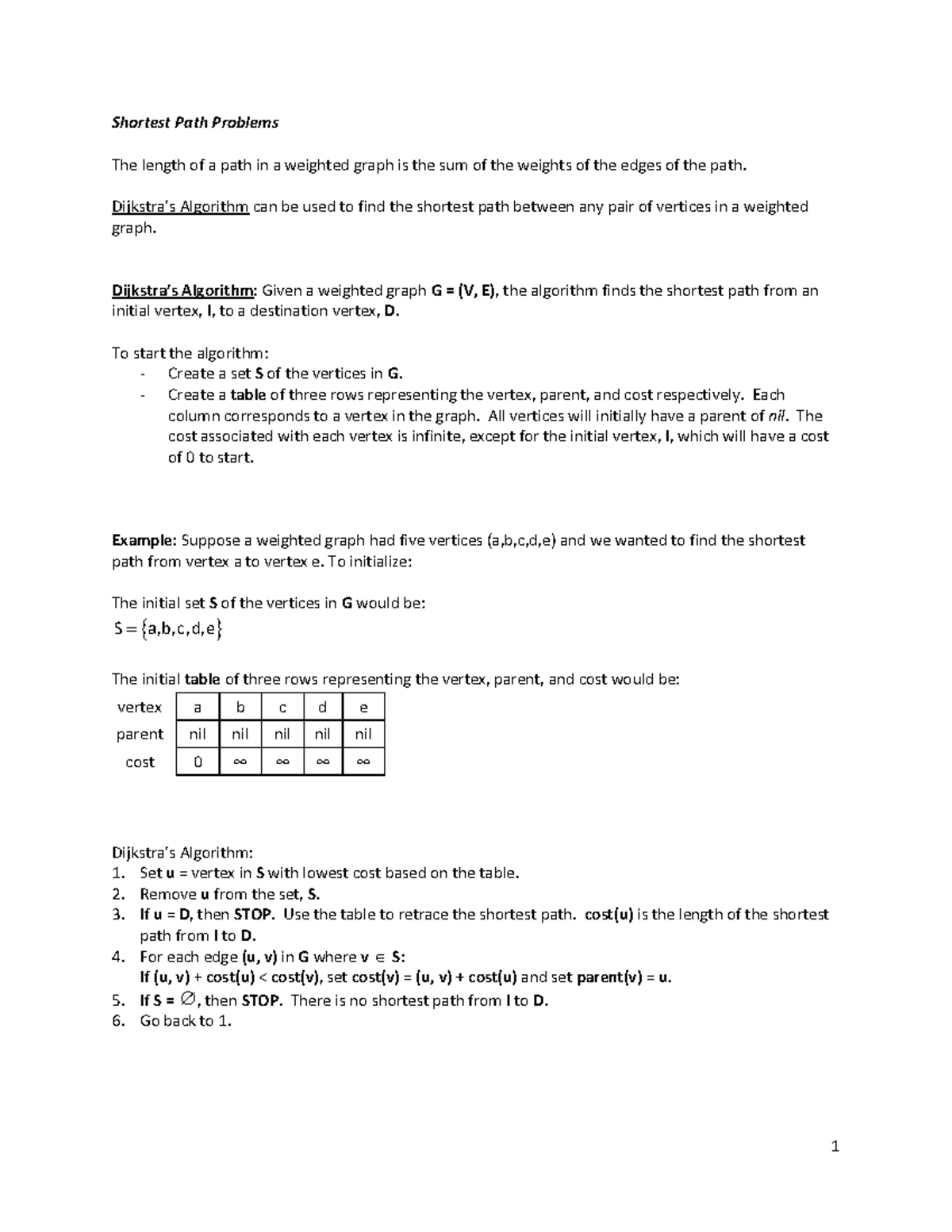 12B-Shortest Path Problems - Shortest Path Problems The length of a ...