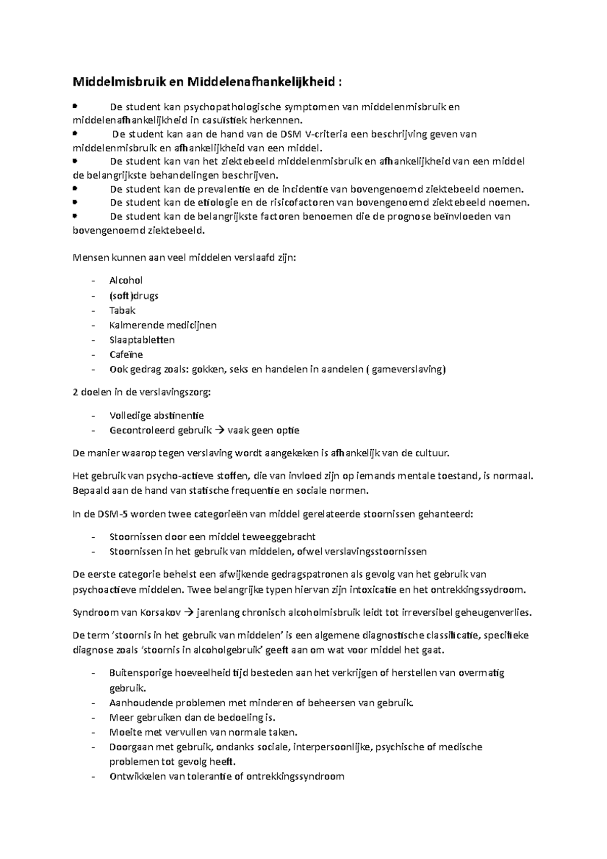 Middelmisbruik en Middelenafhankelijkheid psychopathologie ...