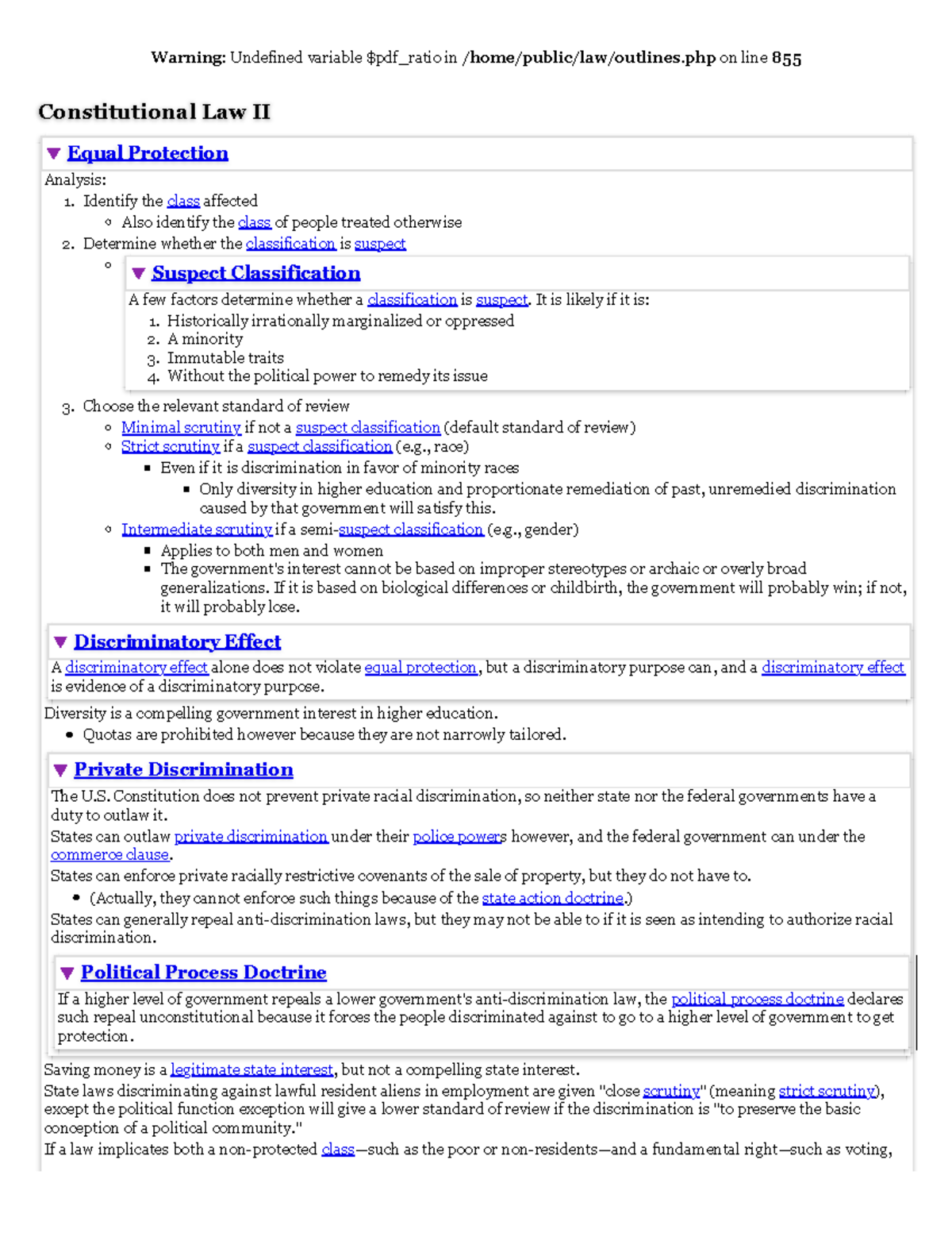 Constitutional Law II Outline - Warning: Undefined variable $pdf_ratio ...
