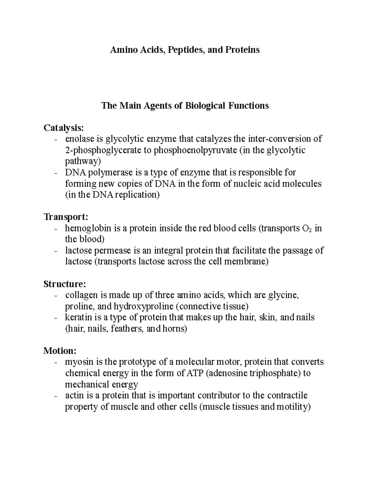Amino Acids Assignment - Amino Acids, Peptides, and Proteins The Main ...