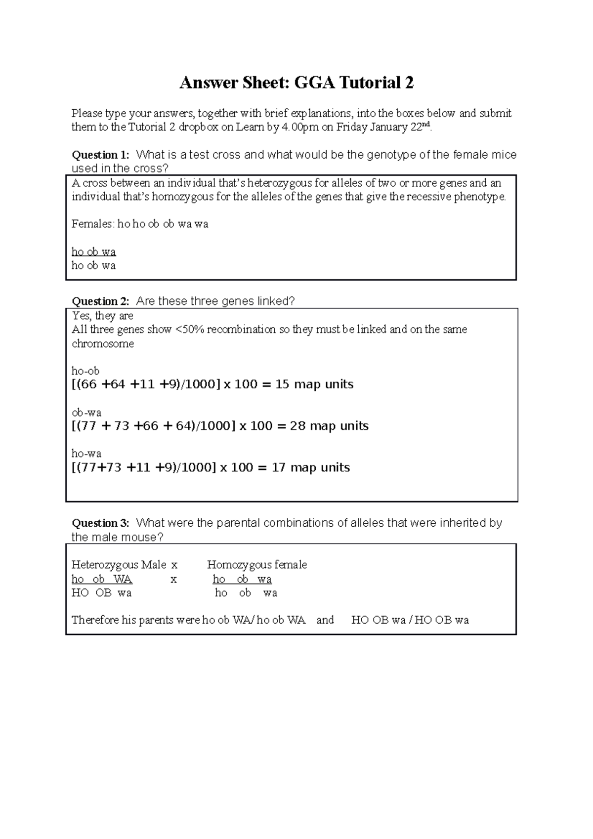 GGA Tutorial 2 Answer Sheet - Answer Sheet: GGA Tutorial 2 Please type ...