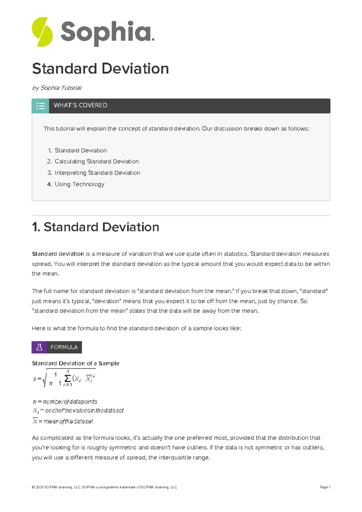 Standard-deviation-5 - Standard Deviation by Sophia Tutorial ú This ...