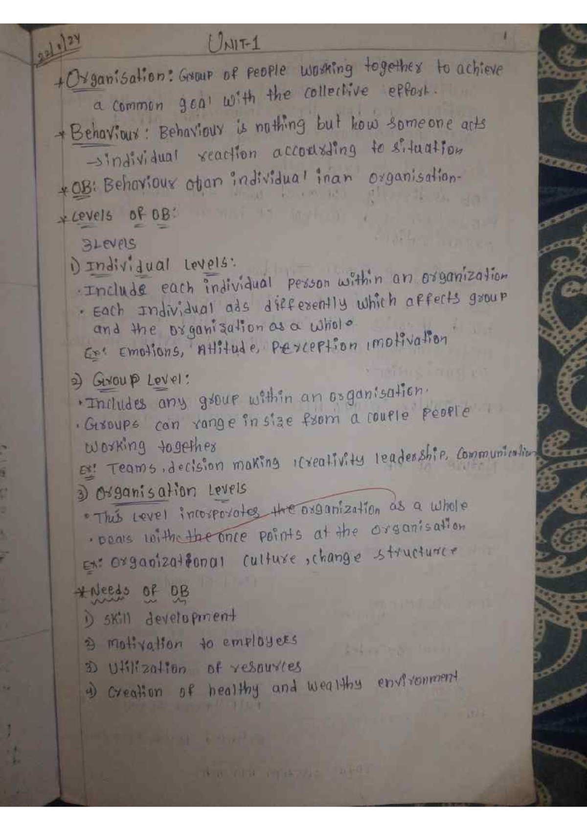 OB Class notes - Information technology - Studocu