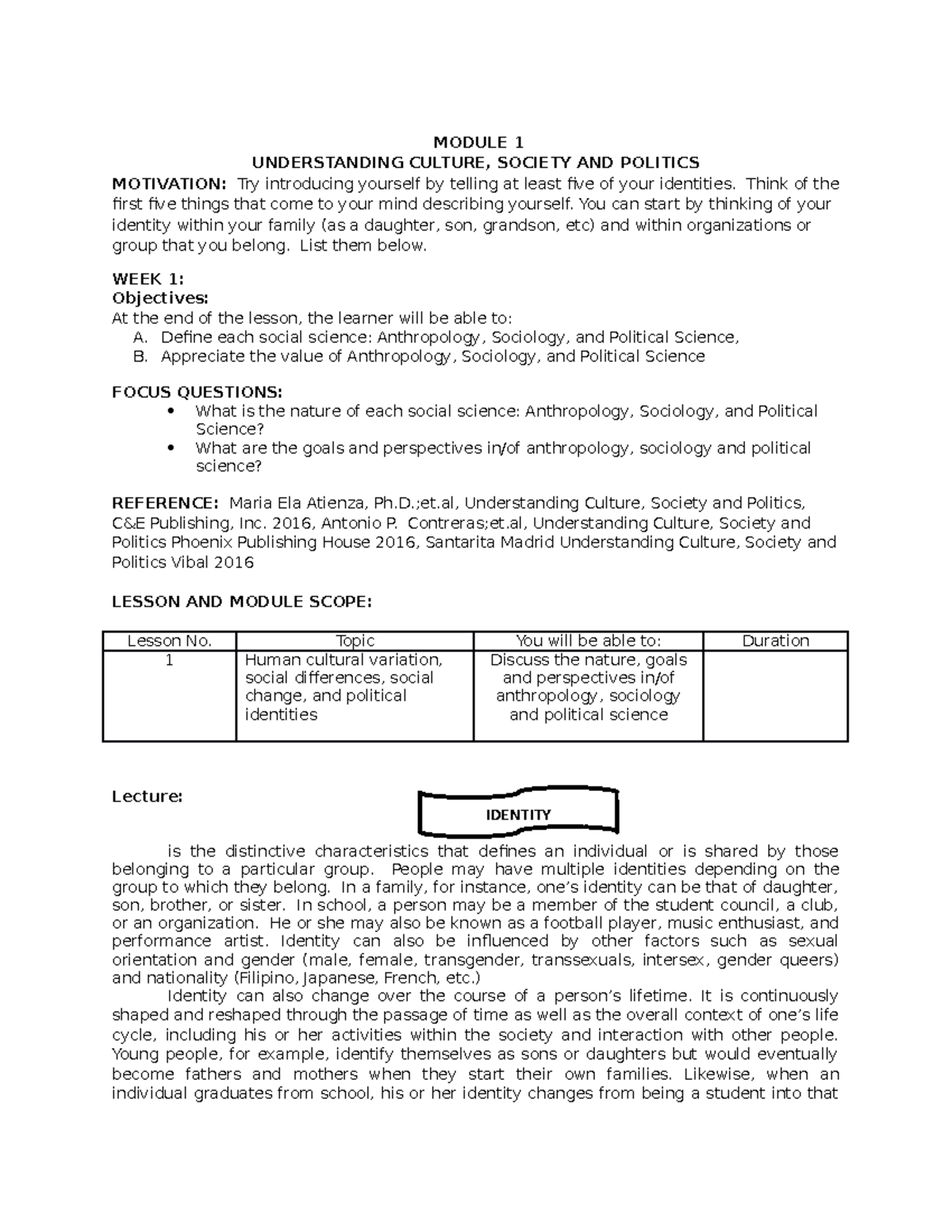Module-1 - Okay lng - MODULE 1 UNDERSTANDING CULTURE, SOCIETY AND ...