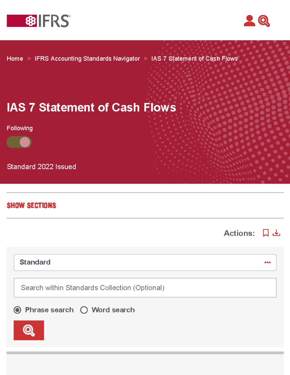 NIC 7. Estado de Flujos de Efectivo - SHOW SECTIONS Home IFRS Accounting Standards Navigator IAS ...