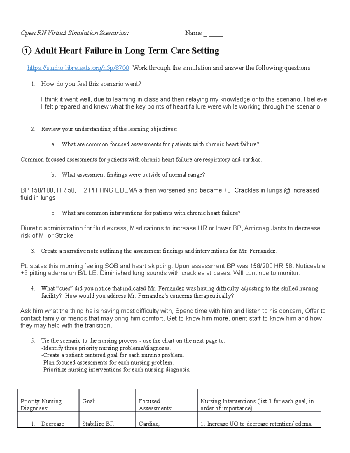 megacode part A worksheet - Open RN Virtual Simulation Scenarios: Name ...