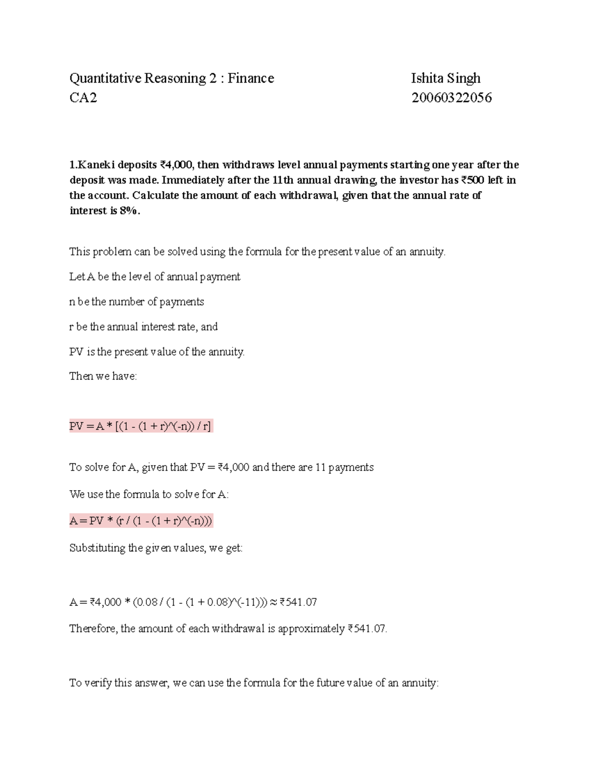 QR Sample Questions Solved - Quantitative Reasoning 2 : Finance Ishita ...