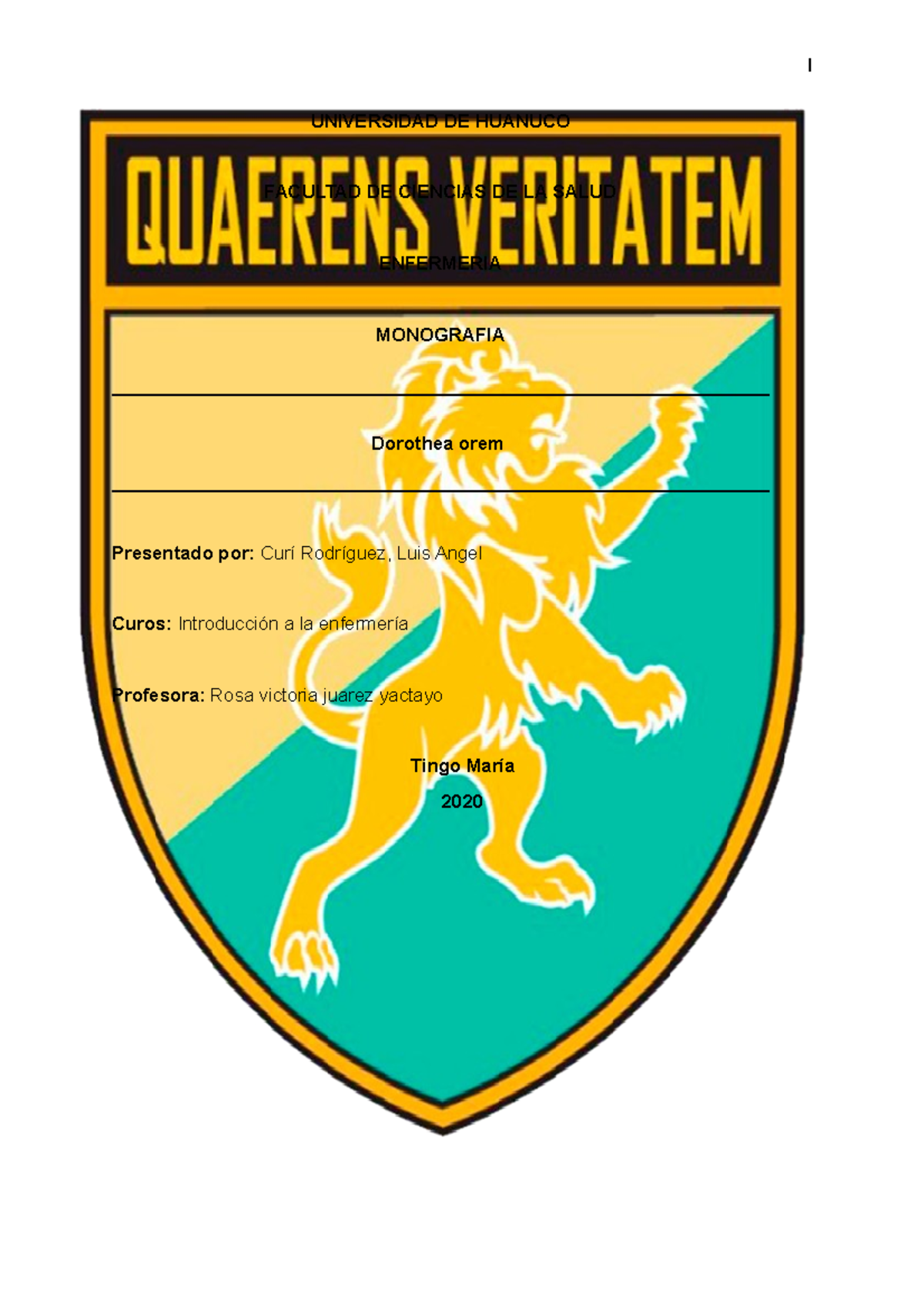 Monografia dorothea orem final luis angel curi rodriguez - I ...