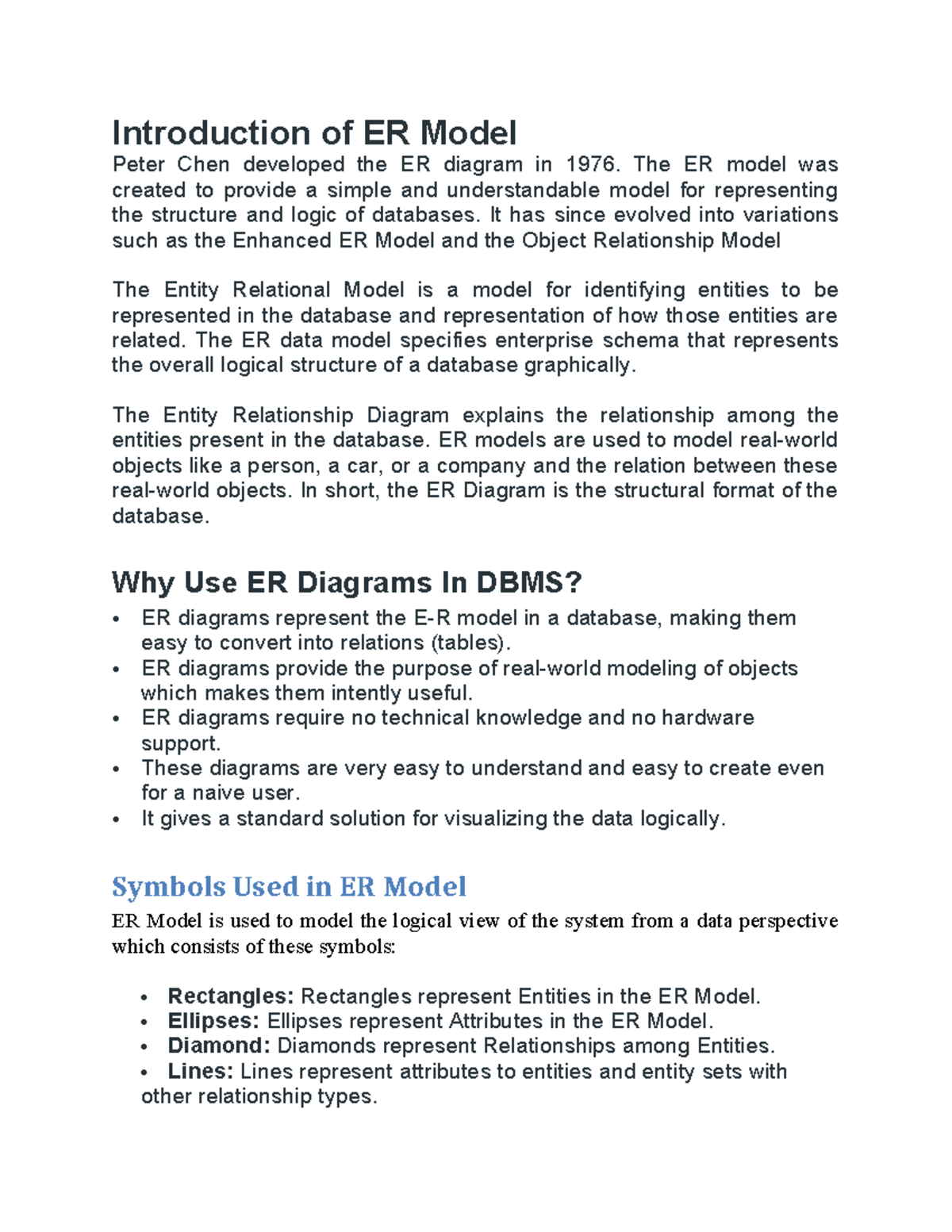 Introduction to Databases and transactions - Introduction of ER Model ...