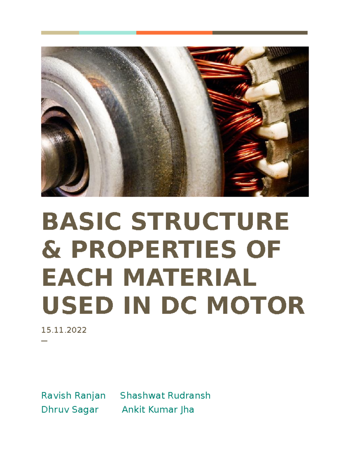DC Motor EMDA - notes for emda - BASIC STRUCTURE & PROPERTIES OF EACH ...