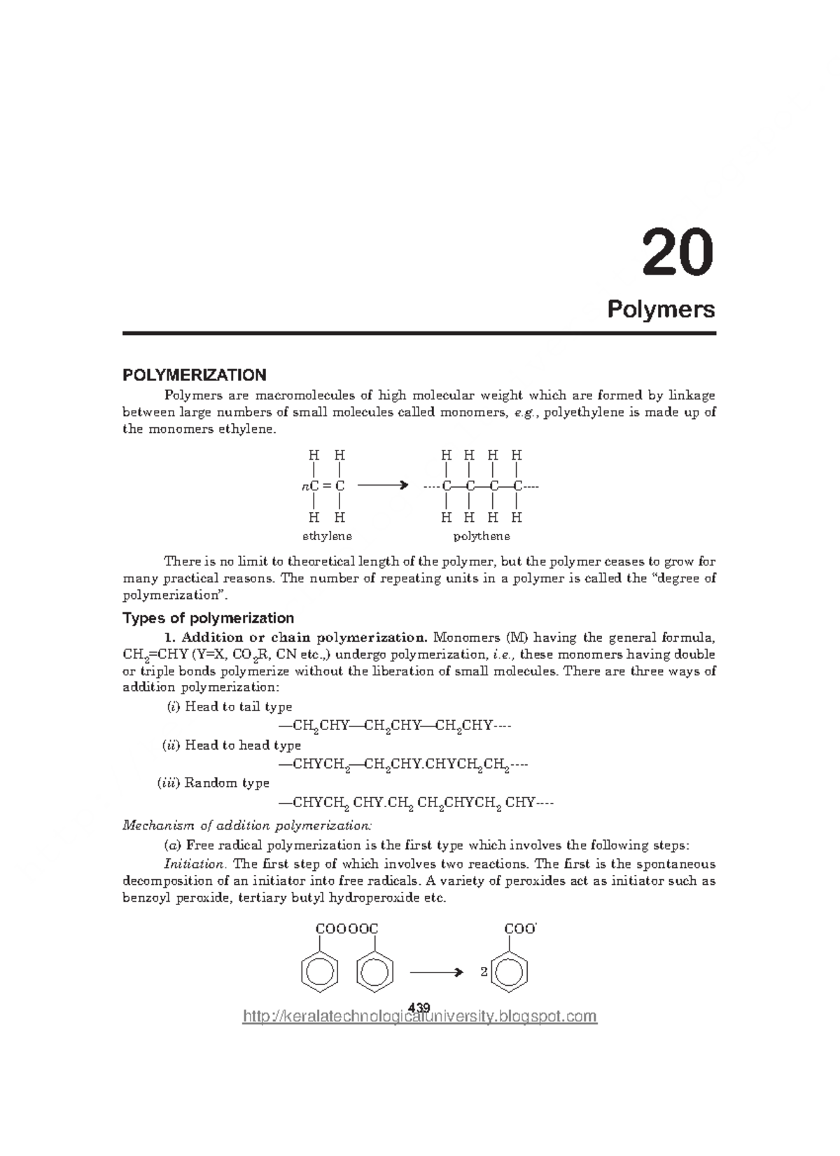 Engineering Chemistry polymers - ####### 439 20 Polymers POLYMERIZATION Polymers are ...