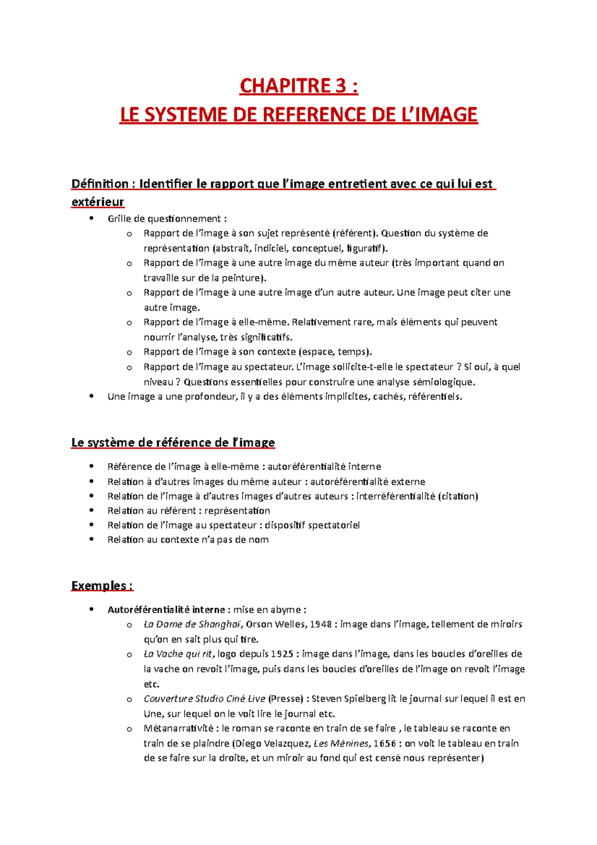 Le système de référence de l'image - CHAPITRE 3 : LE SYSTEME DE ...