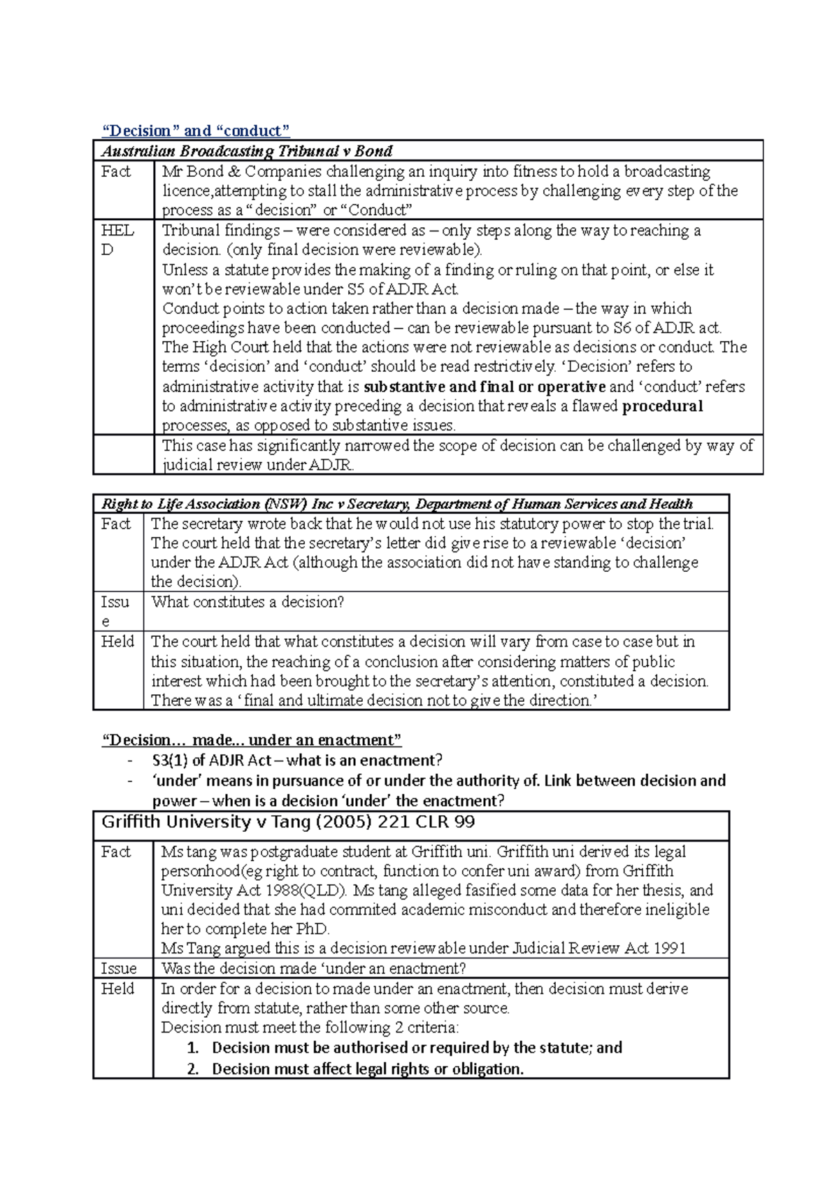 Adminstrative note - administrative note - “Decision” and “conduct ...