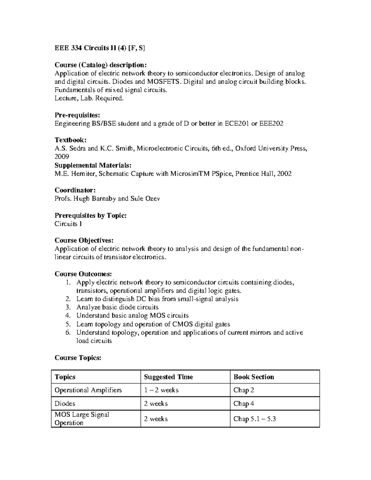 EEE 334 Cir II Fa12 - Syllabus - EEE 334 Circuits II (4) [F, S] Course ...